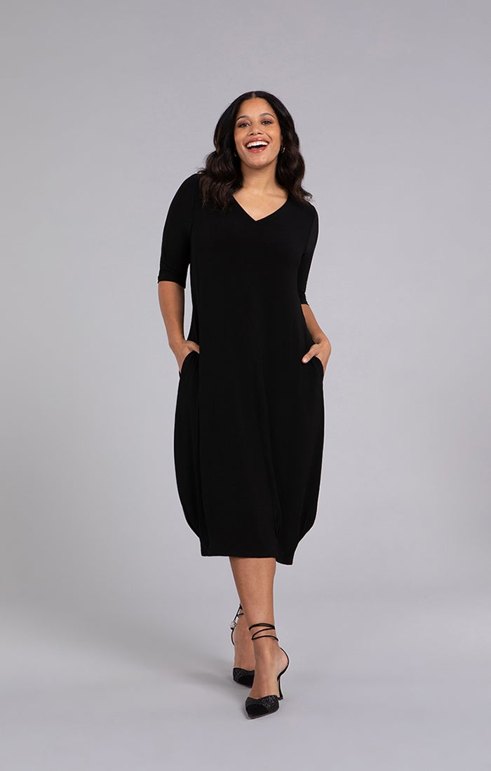 Sympli Reversible Narrow Lantern Dress - Black | Lillo Bella-Women's Clothing, Shoes, Artisan ...